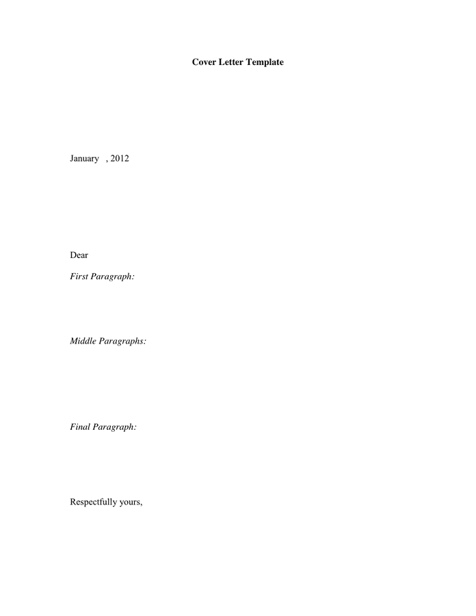 Cover Letter Template in Word and Pdf formats - page 2 of 2