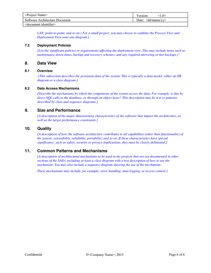 Software Architecture Document In Word And Pdf Formats Page 6 Of 6