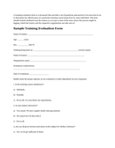 Training Evaluation Form - download free documents for PDF, Word and Excel