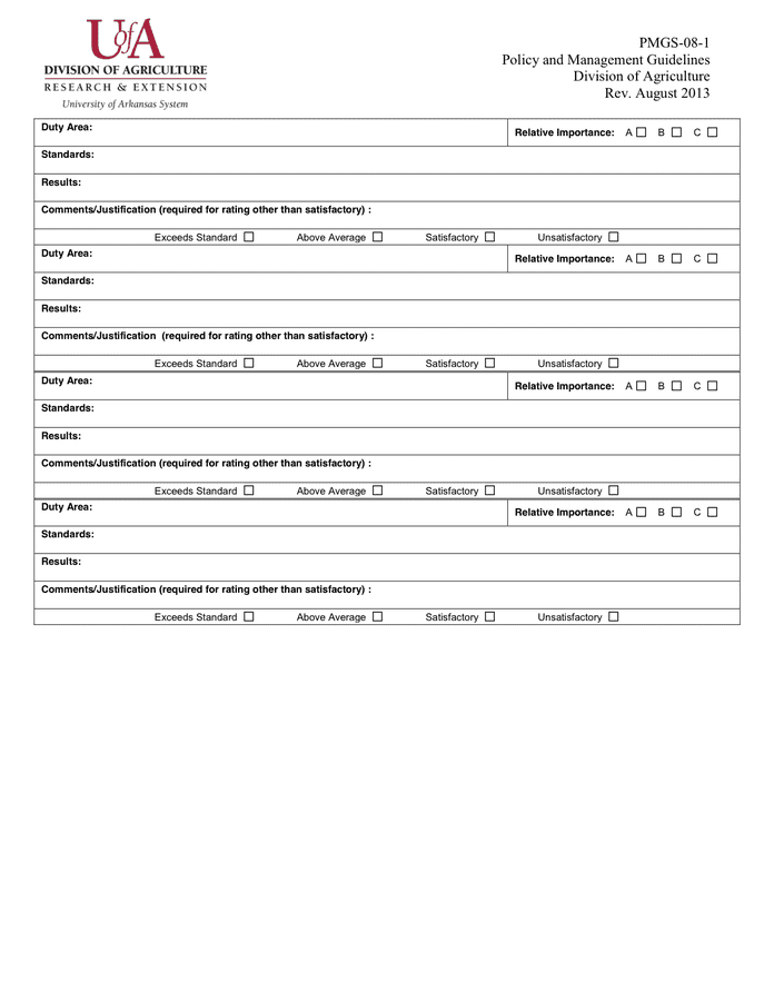Employee Performance Evaluation Rating Form In Word And Pdf Formats 