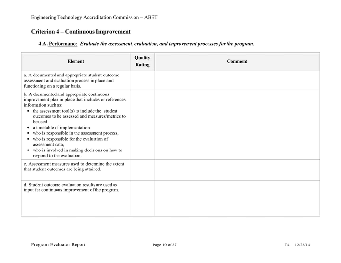 Program Evaluation Form in Word and Pdf formats - page 10 of 27