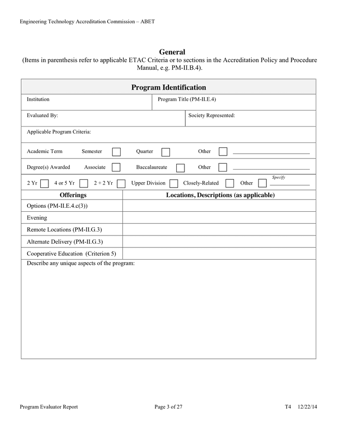 Program Evaluation Form in Word and Pdf formats - page 3 of 27