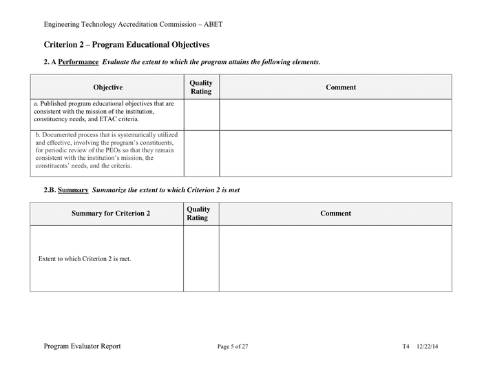 Program Evaluation Form in Word and Pdf formats - page 5 of 27