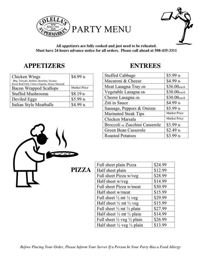 Party Menu Template - download free documents for PDF, Word and Excel