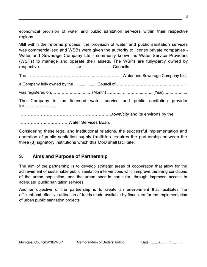 Trust Fund MEMORANDUM OF UNDERSTANDING in Word and Pdf formats - page 3 ...