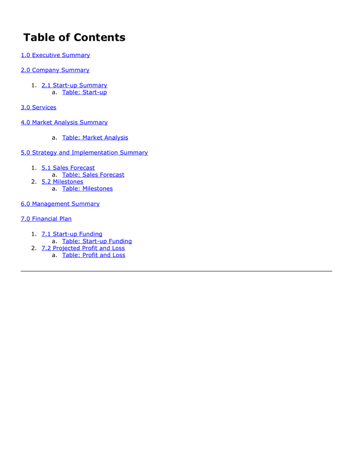 Business Plan Outline in Word and Pdf formats - page 3 of 11
