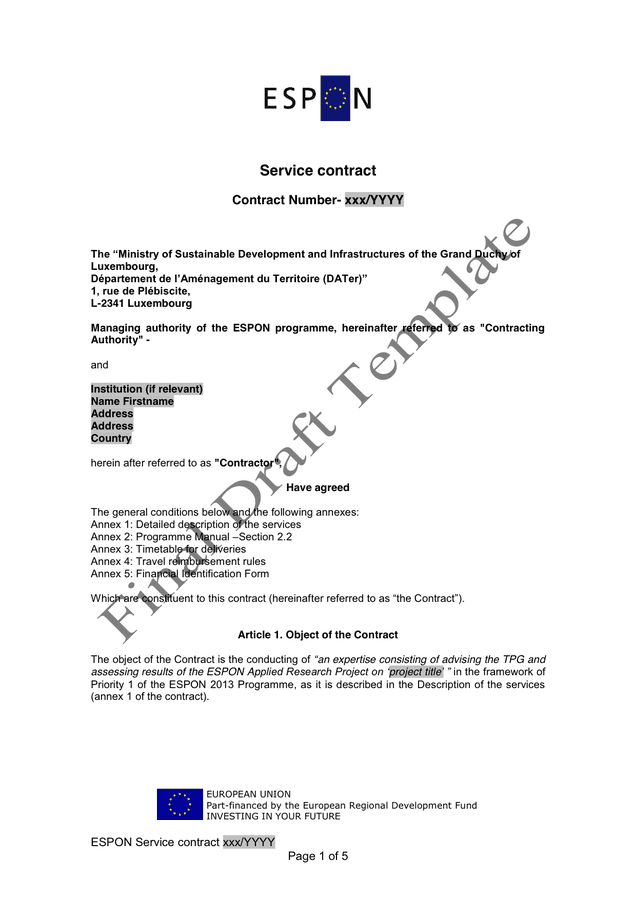 Service Contract Template - download free documents for PDF, Word and Excel
