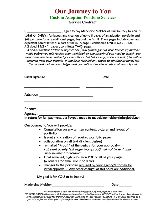 Service Contract Template - download free documents for PDF, Word and Excel