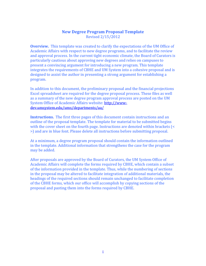 Program Proposal Template - download free documents for PDF, Word and Excel