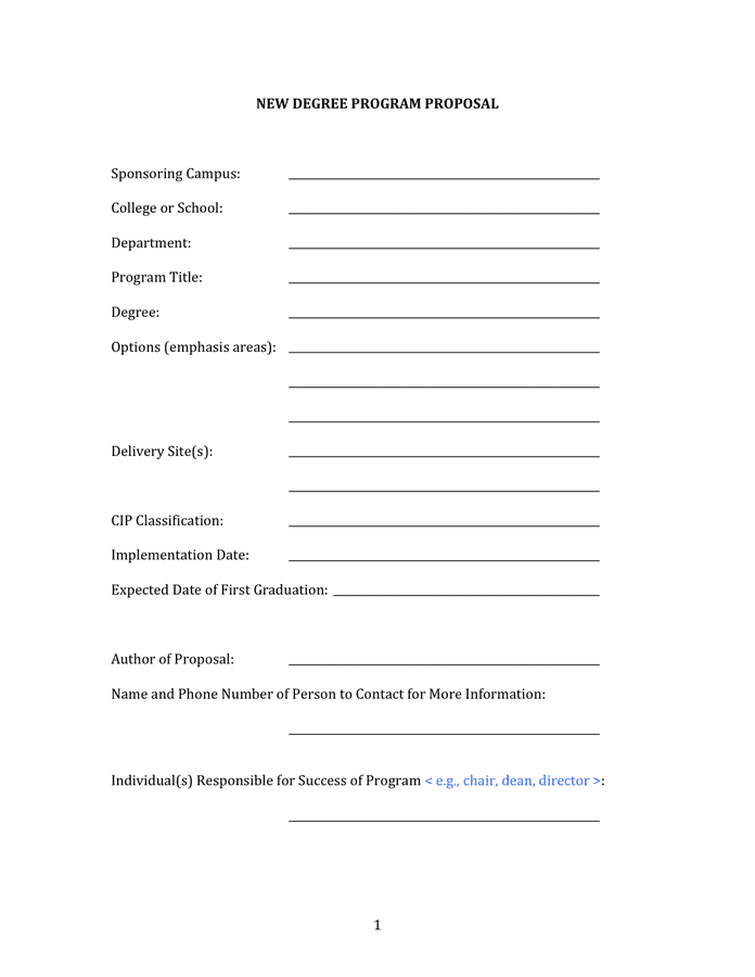 New Degree Program Proposal Template in Word and Pdf formats - page 4 of 14