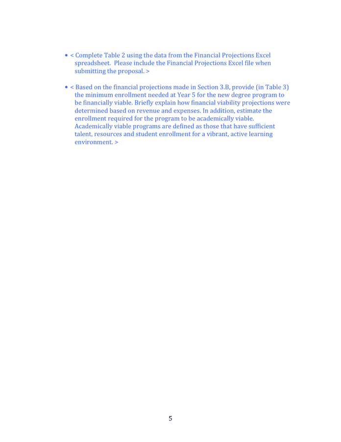 New Degree Program Proposal Template in Word and Pdf formats - page 8 of 14