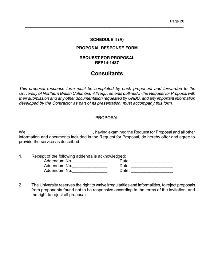REQUEST FOR PROPOSAL in Word and Pdf formats - page 2 of 5