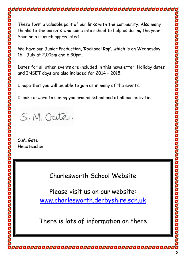 School Newsletter in Word and Pdf formats - page 2 of 13