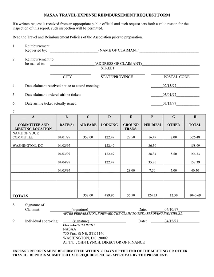 Sample Letter Requesting Reimbursement Of Expenses Collection Letter