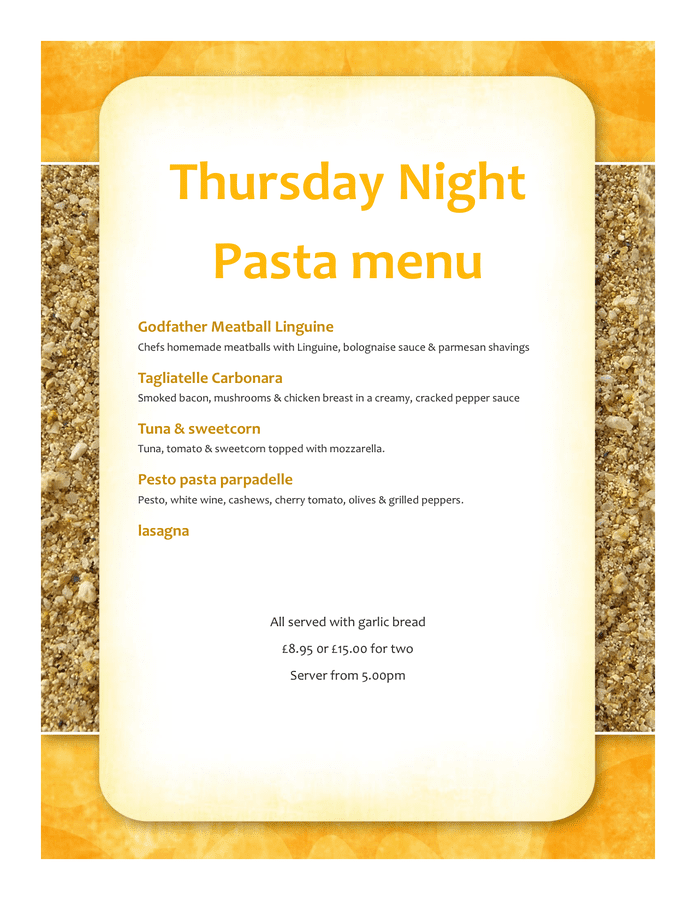 Party Menu Template - download free documents for PDF, Word and Excel