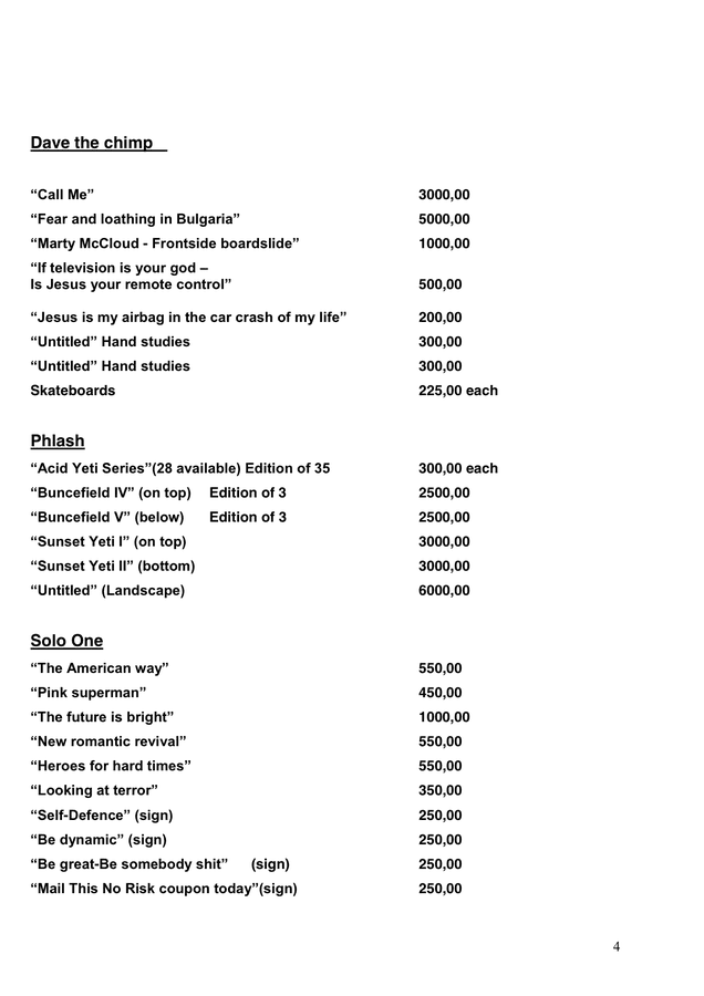 Price List In Word And Pdf Formats Page 4 Of 7
