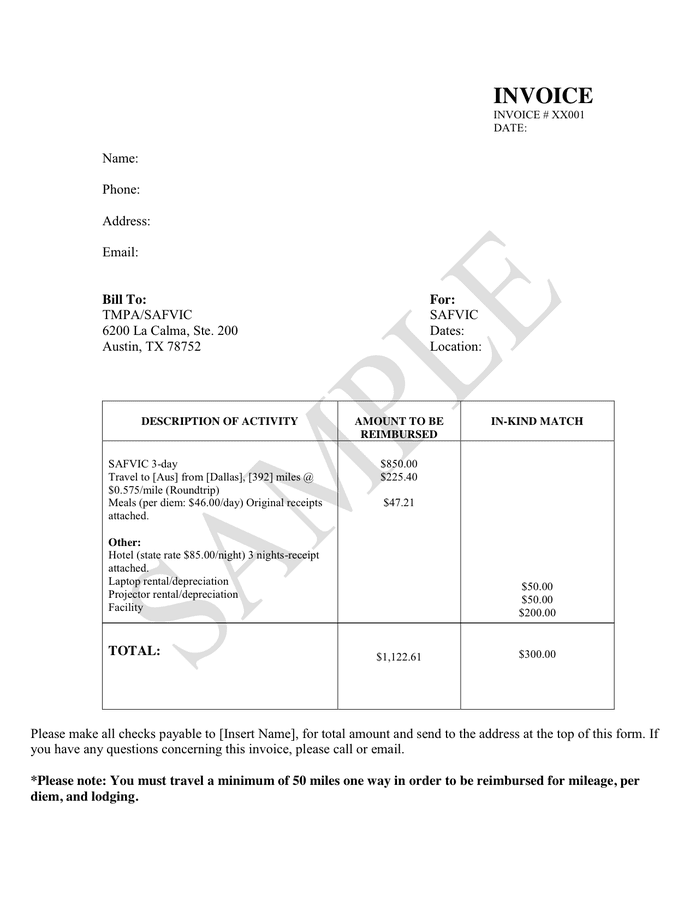 Sample Invoice - download free documents for PDF, Word and Excel