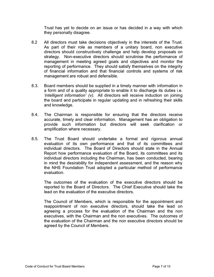 CODE OF CONDUCT in Word and Pdf formats - page 7 of 13
