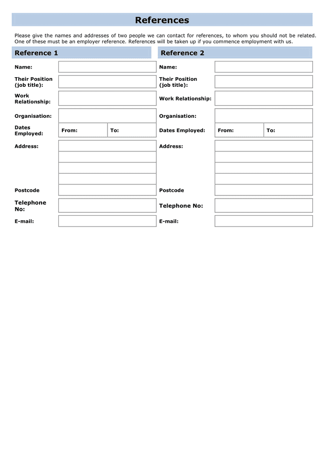 Job Application Form Template in Word and Pdf formats - page 5 of 10