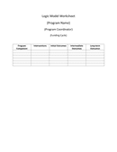 Logic Model Template - download free documents for PDF, Word and Excel