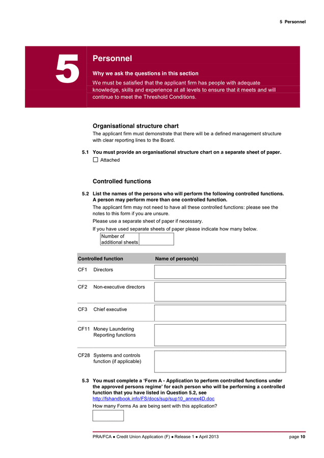 Credit Union Application Form in Word and Pdf formats - page 10 of 21