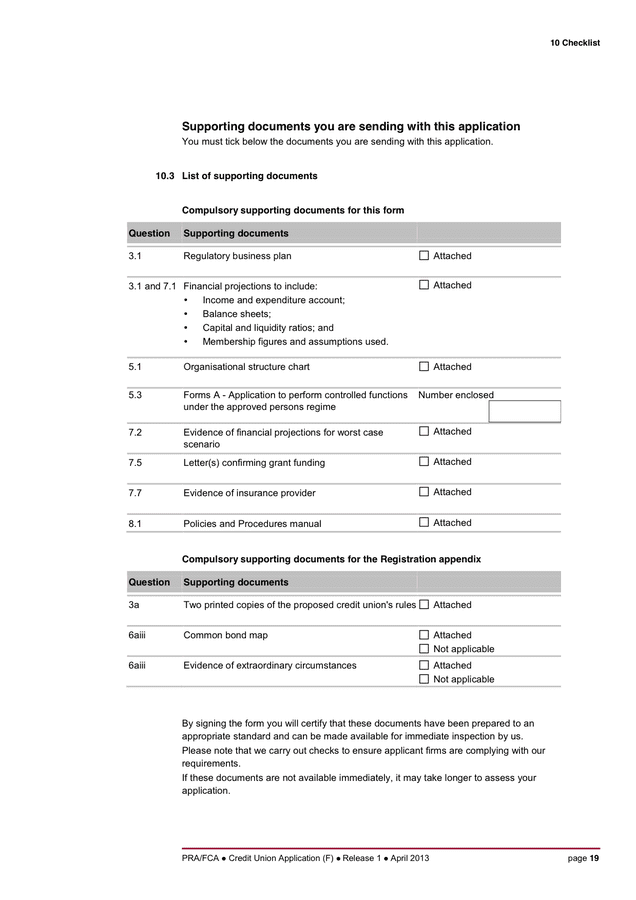 Credit Union Application Form in Word and Pdf formats - page 19 of 21