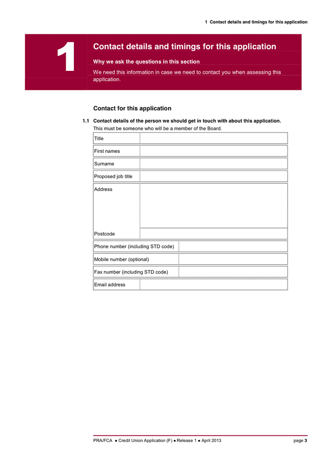 Credit Union Application Form in Word and Pdf formats - page 3 of 21