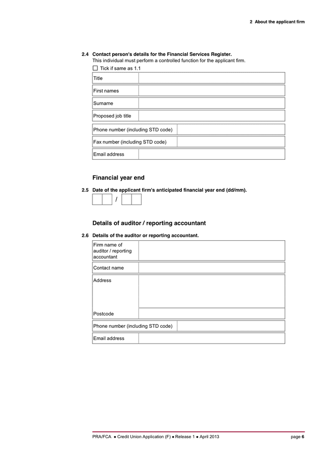 Credit Union Application Form in Word and Pdf formats - page 6 of 21