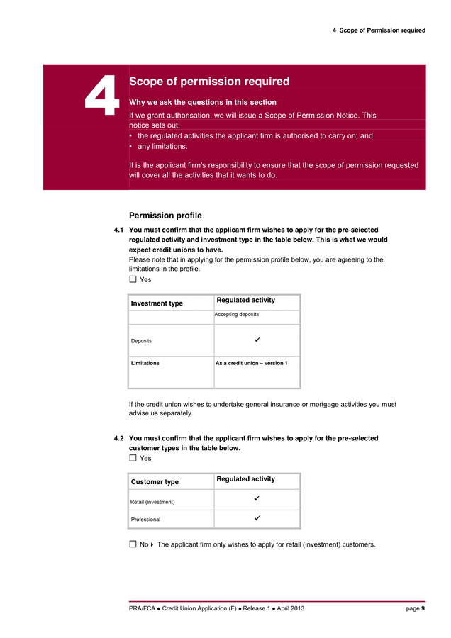 Credit Union Application Form in Word and Pdf formats - page 9 of 21