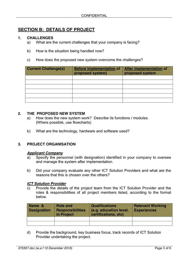 Business Proposal sample in Word and Pdf formats - page 3 of 6