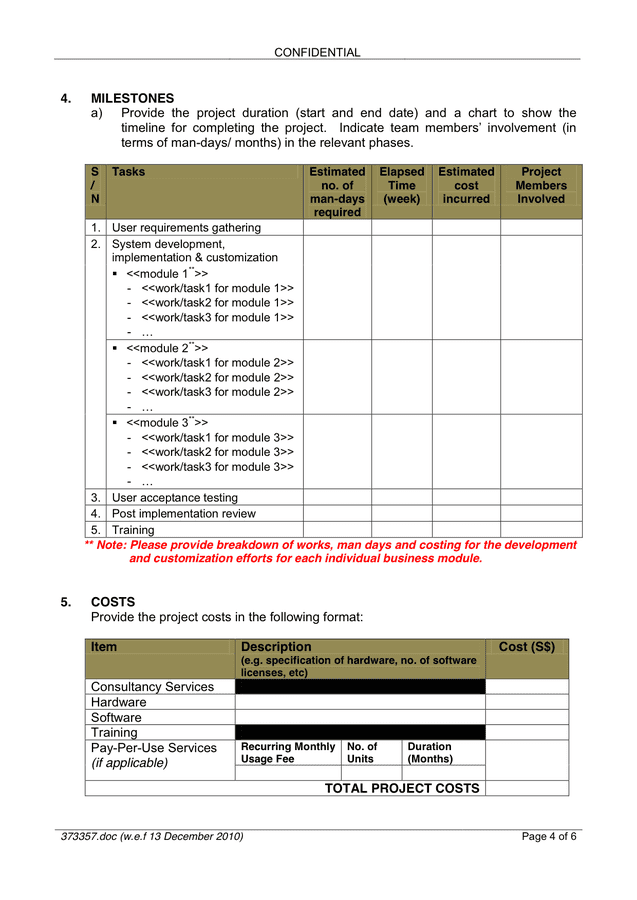 Business Proposal sample in Word and Pdf formats - page 4 of 6