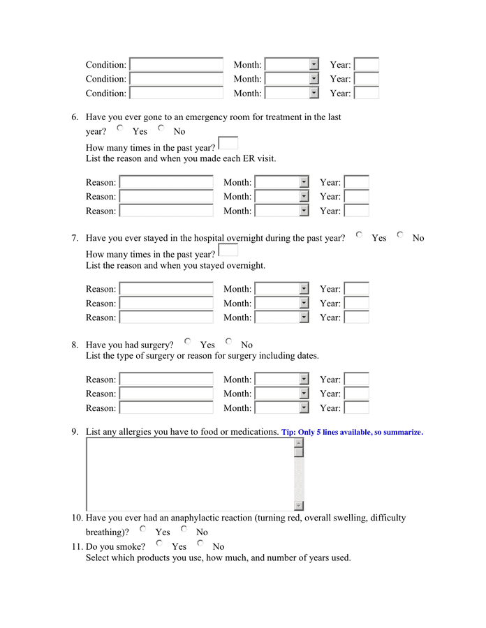 Medical History Form In Word And Pdf Formats Page 2 Of 3 medical-history-form-in-word-and-pdf-formats-page-2-of-3