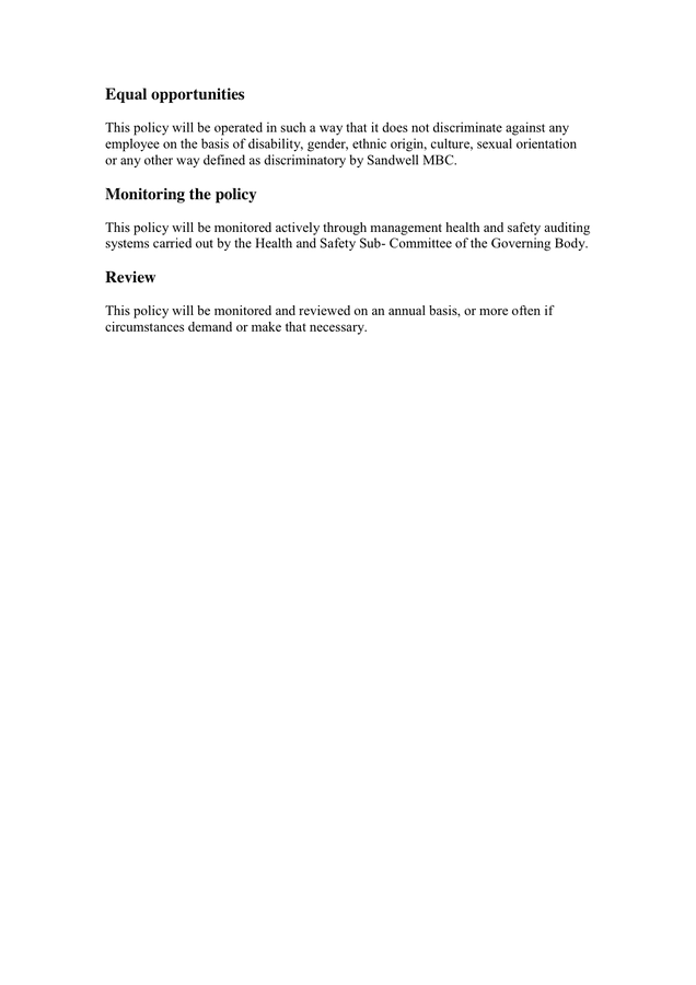 Health And Safety Policy In Word And Pdf Formats Page 4 Of 4 Health And Safety Policy In Word And Pdf Formats Page 4 Of 4