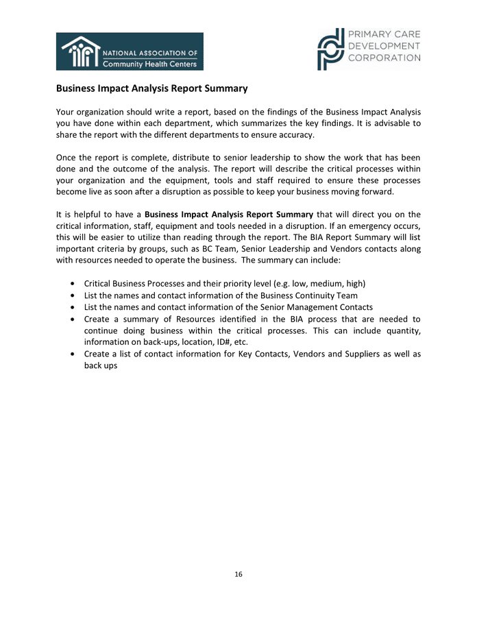 Business Continuity Plan Template in Word and Pdf formats - page 16 of 25