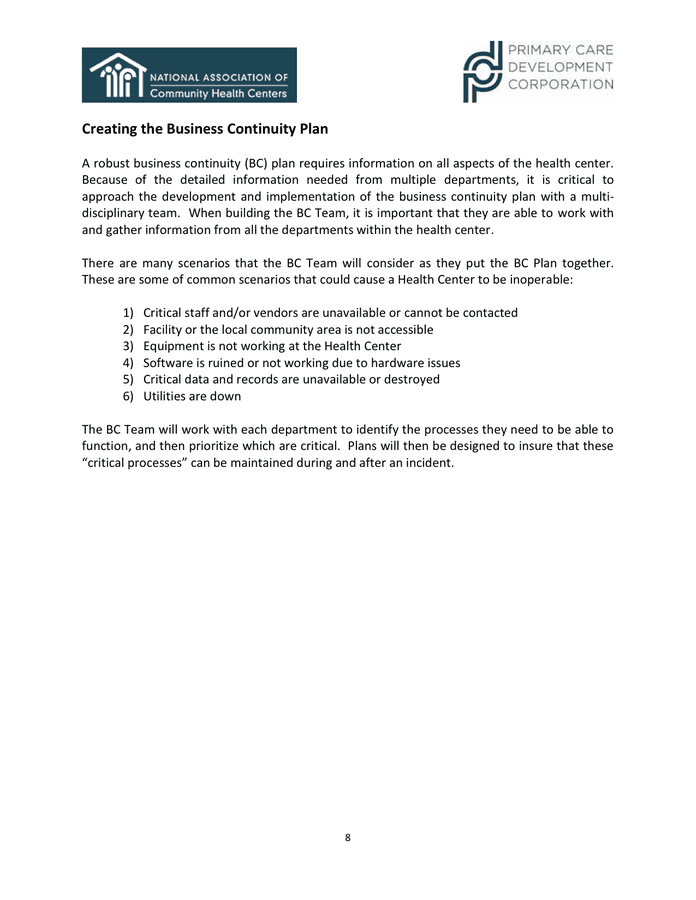Business Continuity Plan Template in Word and Pdf formats - page 8 of 25