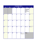 December 2015 Calendar - download free documents for PDF, Word and Excel