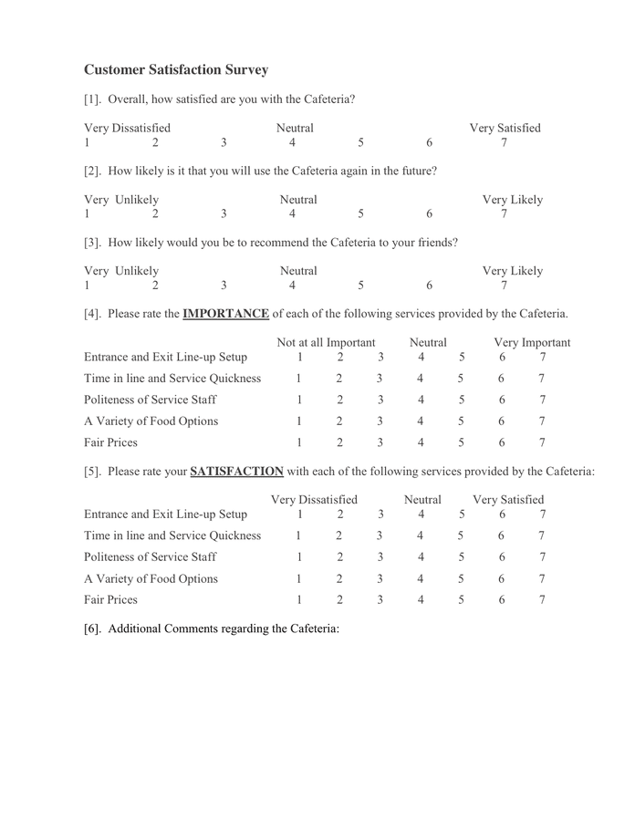 Customer Satisfaction Survey - download free documents for PDF, Word ...