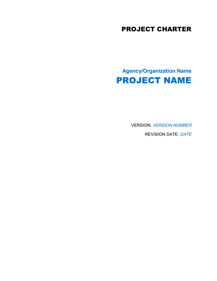 Project Charter Template - download free documents for PDF, Word and Excel