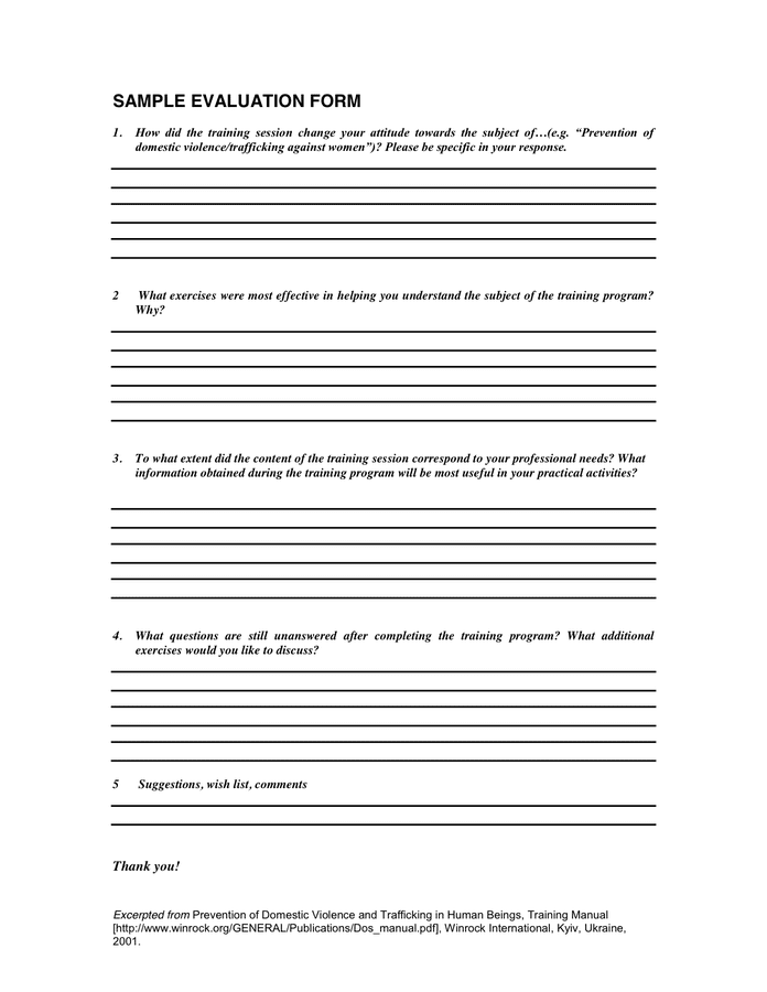 General Evaluation Template - download free documents for PDF, Word and ...