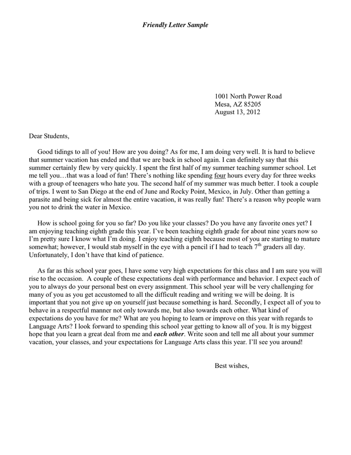 What Is A Friendly Letter Photos