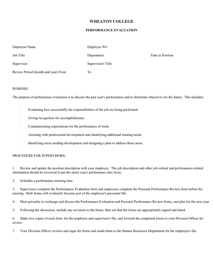 Performance Evaluation Form Download Free Documents For PDF Word And performance-evaluation-form-download-free-documents-for-pdf-word-and