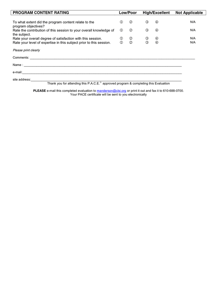 Program Evaluation in Word and Pdf formats - page 2 of 2