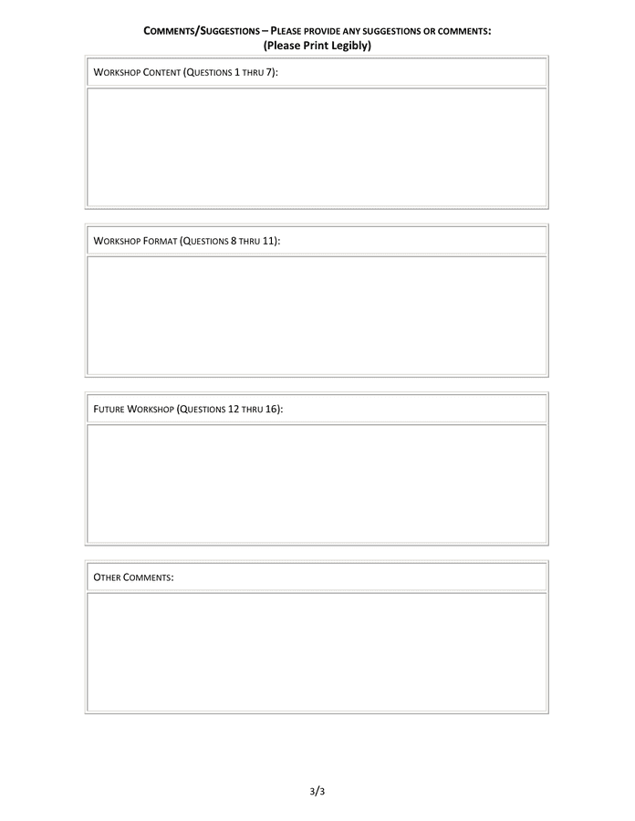 SURVEY sample in Word and Pdf formats - page 3 of 3