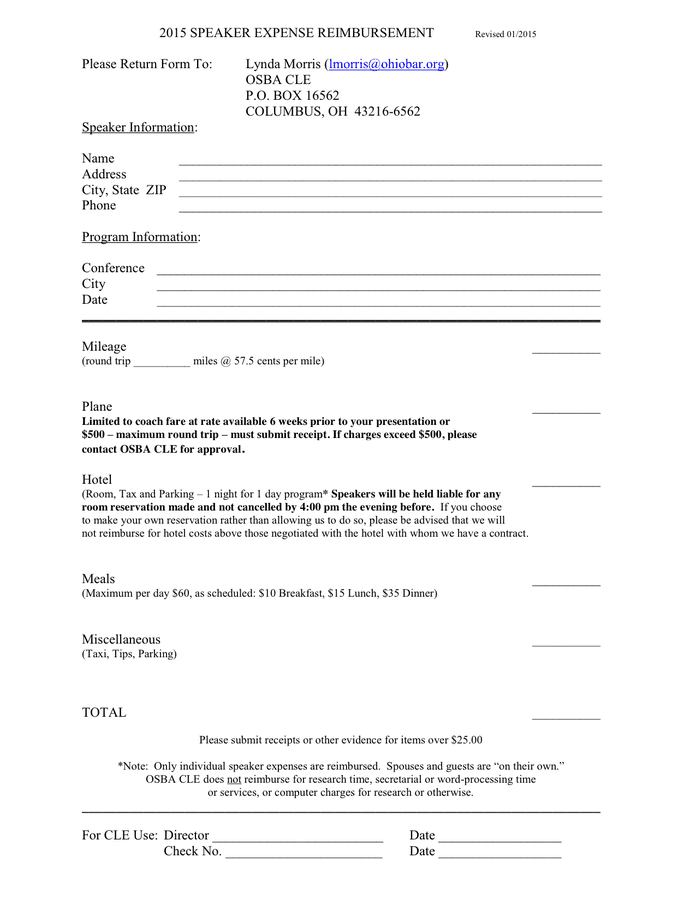 Expense Reimbursement Form - download free documents for PDF, Word and ...