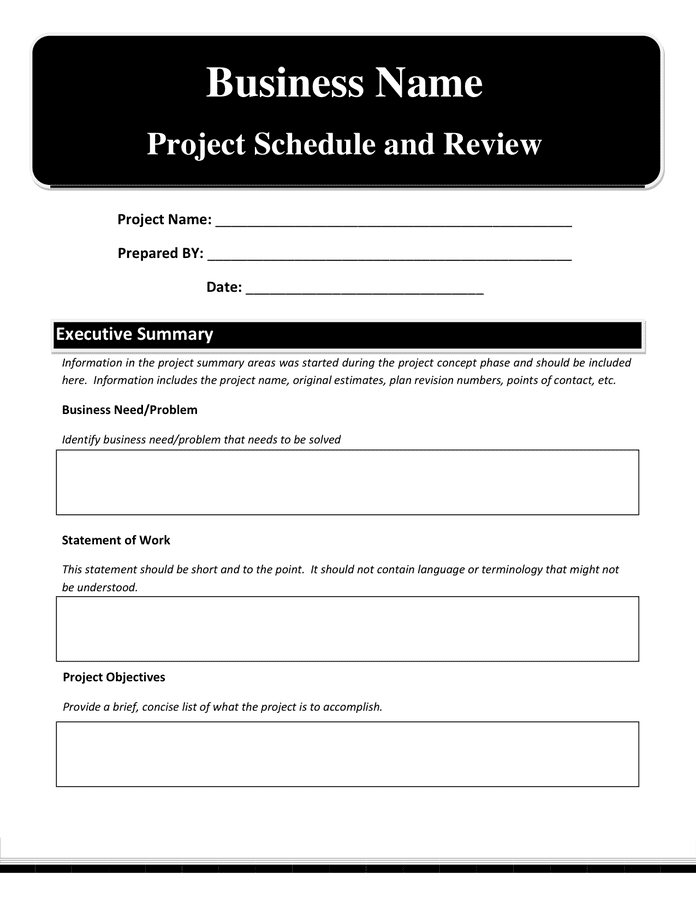Project Management Plan Template in Word and Pdf formats