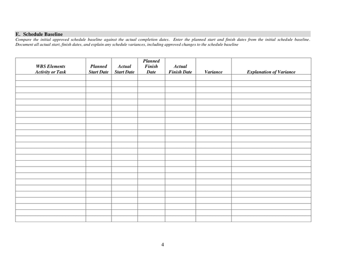 Project Closeout Report in Word and Pdf formats - page 4 of 10