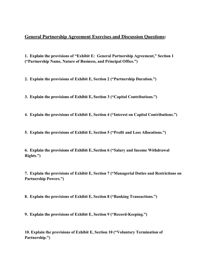 General Partnership Agreement in Word and Pdf formats - page 5 of 6