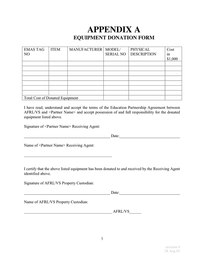 EDUCATION PARTNERSHIP AGREEMENT in Word and Pdf formats - page 3 of 3