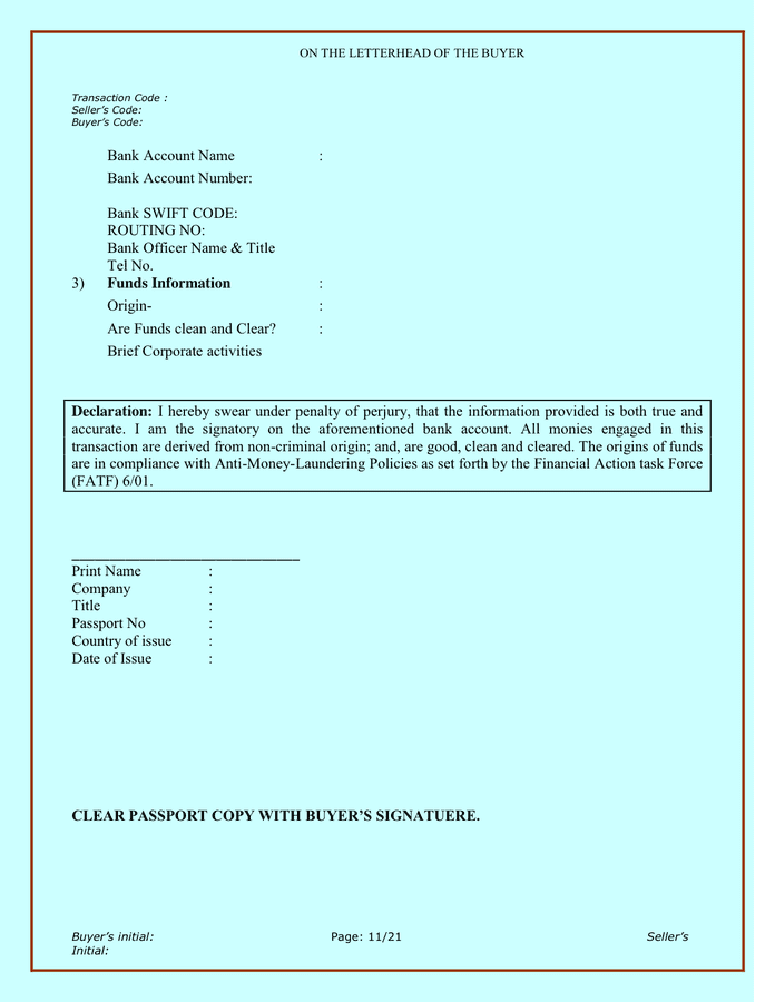 LETTER OF INTENT/CONTRACT in Word and Pdf formats - page 11 of 21