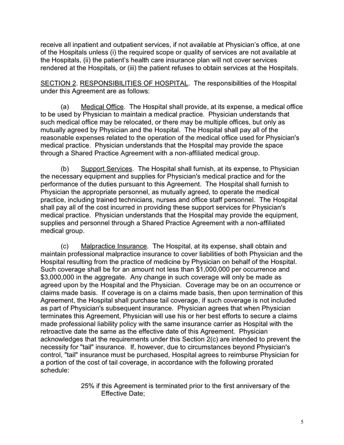 EMPLOYMENT AGREEMENT in Word and Pdf formats - page 5 of 12